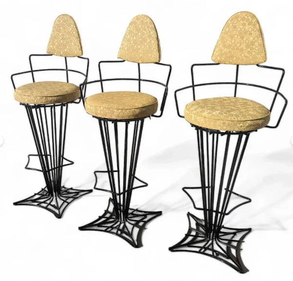 Mid Century Modern Joal Flex Iron Barstools – Vintage Vault
